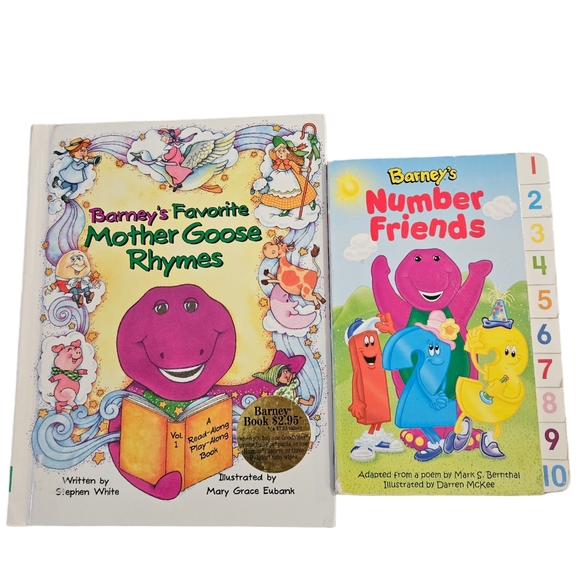 Barney | Toys | Lot 2 Barney Childrens Hard Cover Books Mother Goose ...